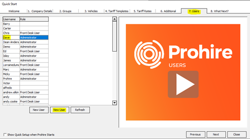 How to disable a user on Prohire