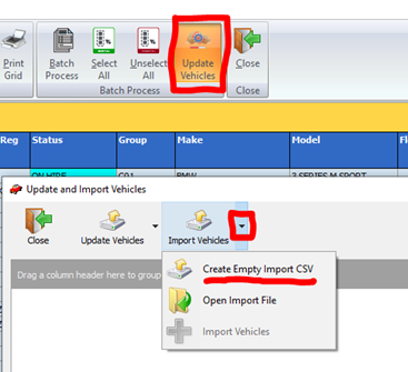Prohire - Importing vehicle data