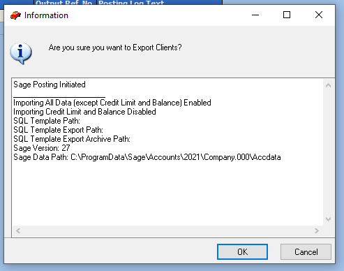 Posting - How to export accounts from Prohire to Sage