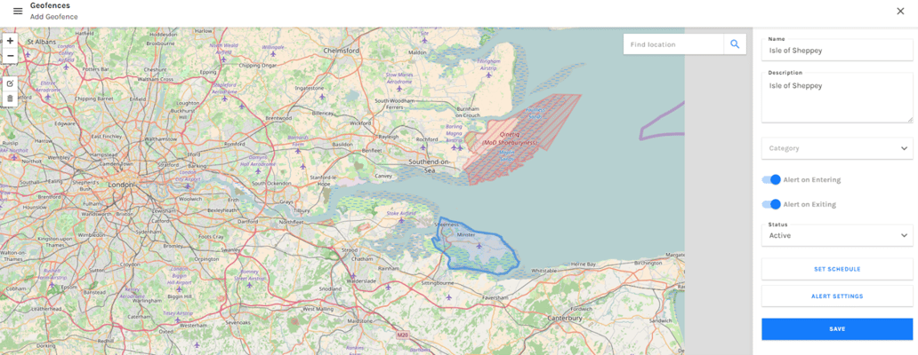Tracker - Setup a geofence