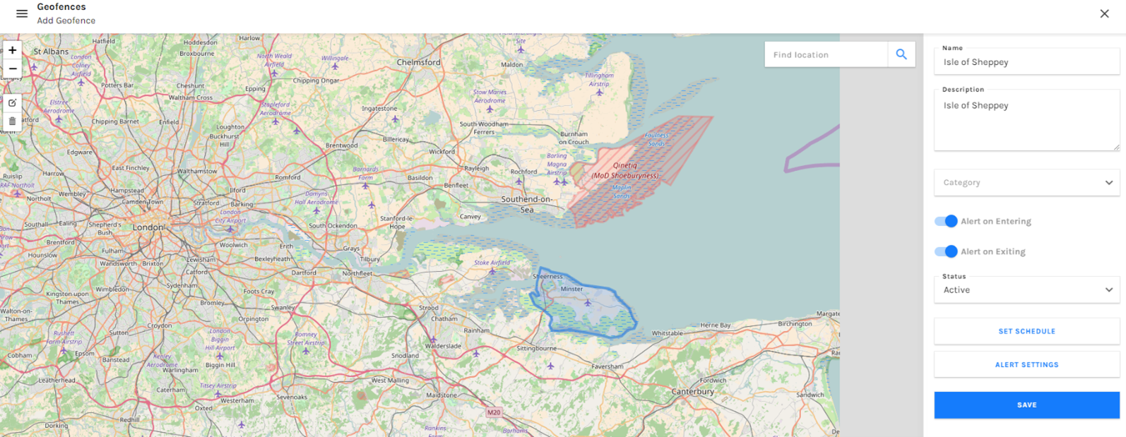 Tracker - Setup a geofence