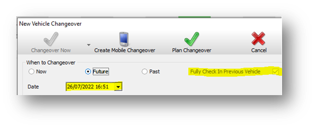 How to Perform a Vehicle Change Over