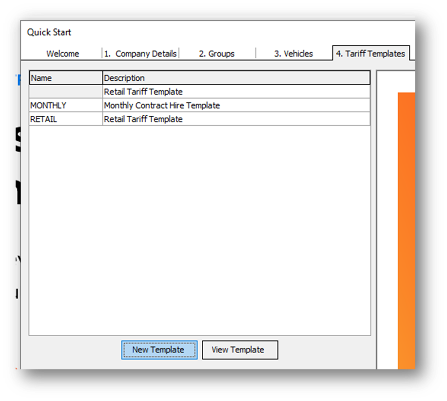 Tariff Templates - How to create a new template